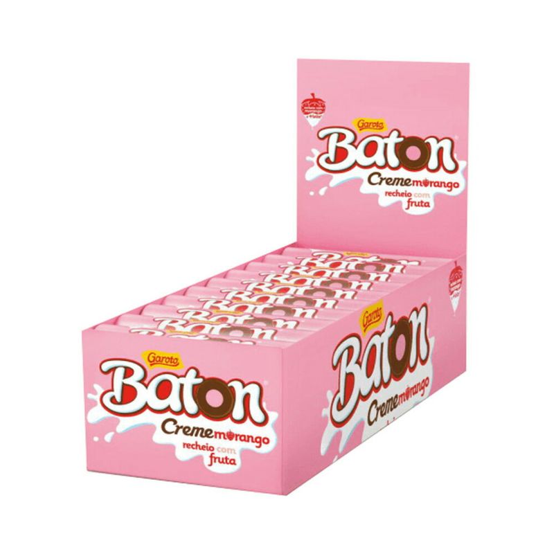 Chocolate Baton Creme Morango Garoto 16g - Loja Novamix Chocolate Baton Creme Morango Garoto 16g - Loja Novamix